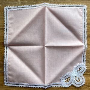 Vintage | Accessories | Vintage Lot Of 2 Handmade Lace Edged Pink ...